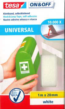Bande velcro tesa® autocollante 20mm x 1m | Didactis