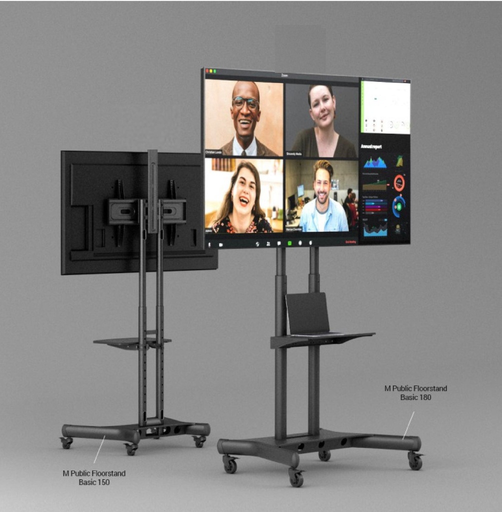 Set écran ViewSonic CDE7530 4K UHD sur chariot mobile | Didactis